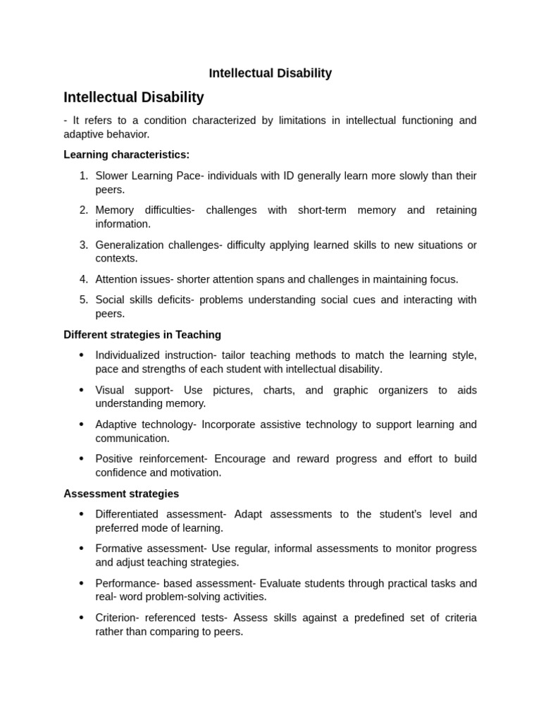 Intellectual Disability | PDF | Intellectual Disability | Learning