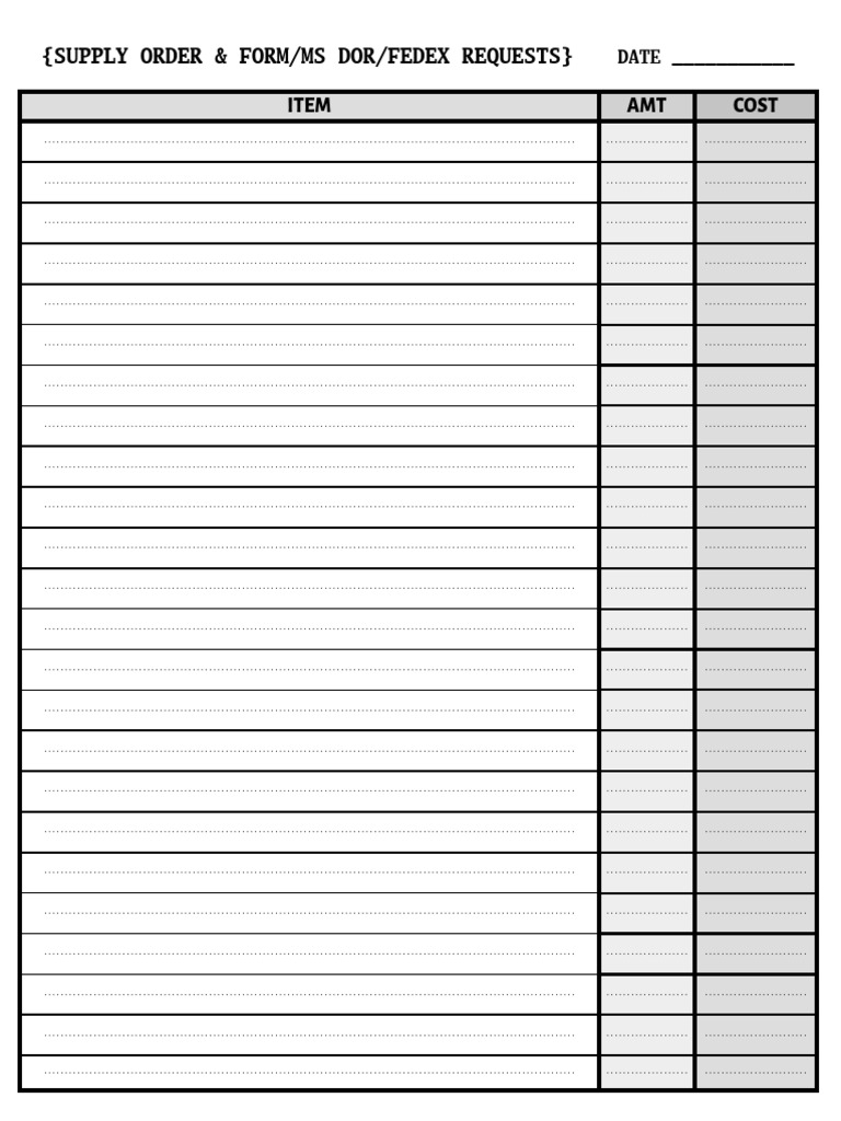 SUPPLY ORDER FORM [PDF] | PDF
