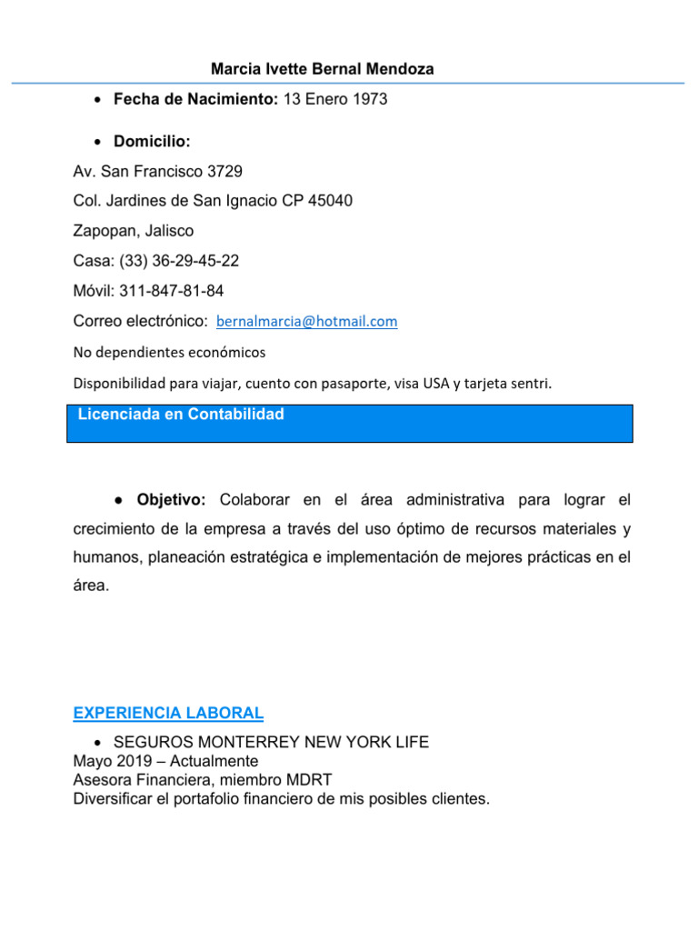 CURRICULUM ACTUALIZADO. (1) | PDF | Contador | Economias