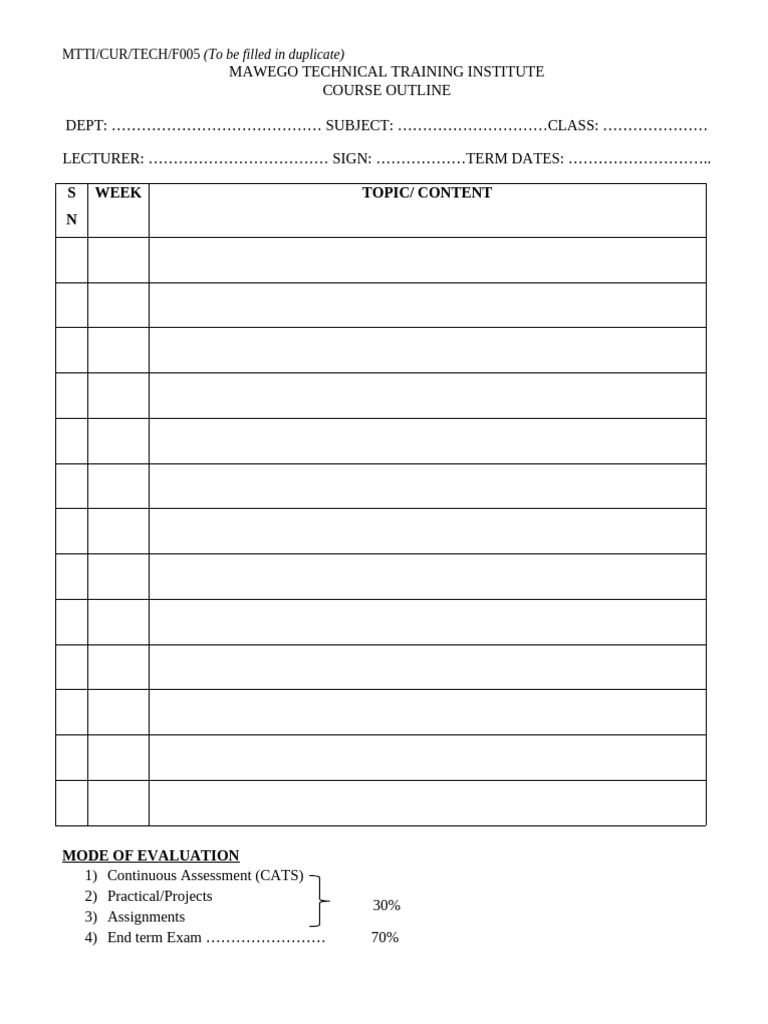 Course Outline | PDF