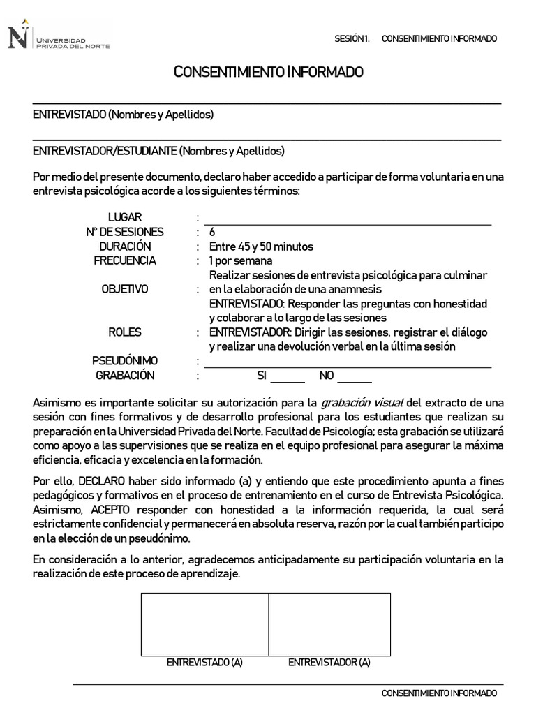 Formato 1. Consentimiento Informado | PDF