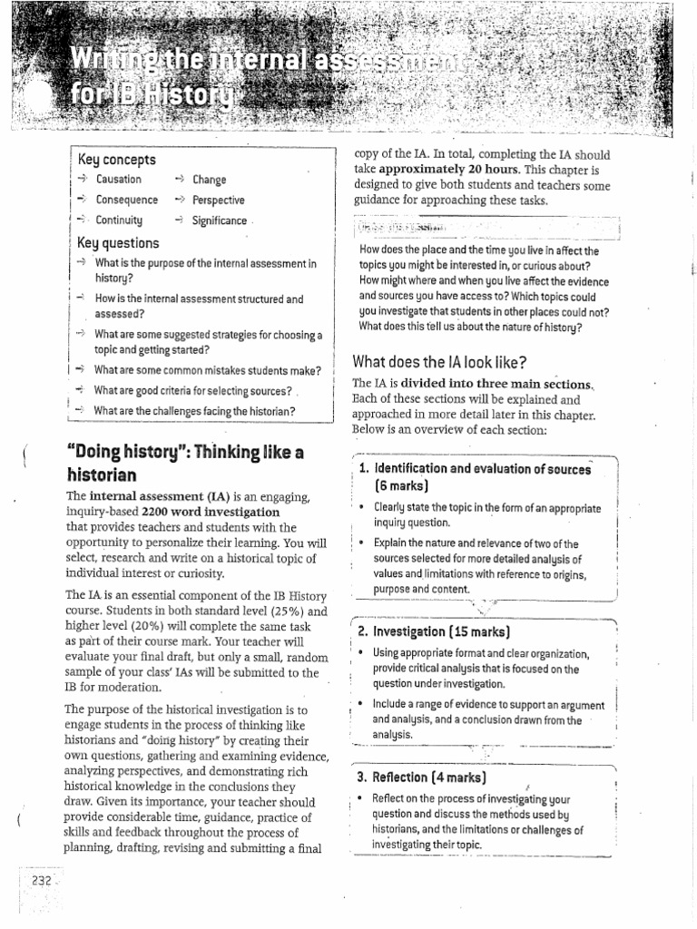 IB History Internal Assessment Guide | PDF | Critical Thinking | Evaluation