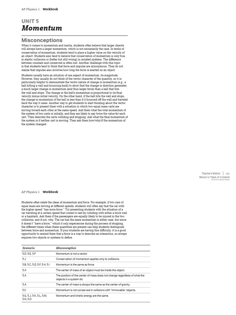 Teacher Edition U5 | PDF | Momentum | Force