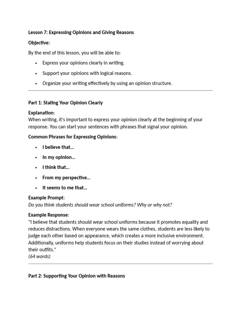 English Preparation Writing Lesson 7 A1-A2 | PDF | Public Transport ...