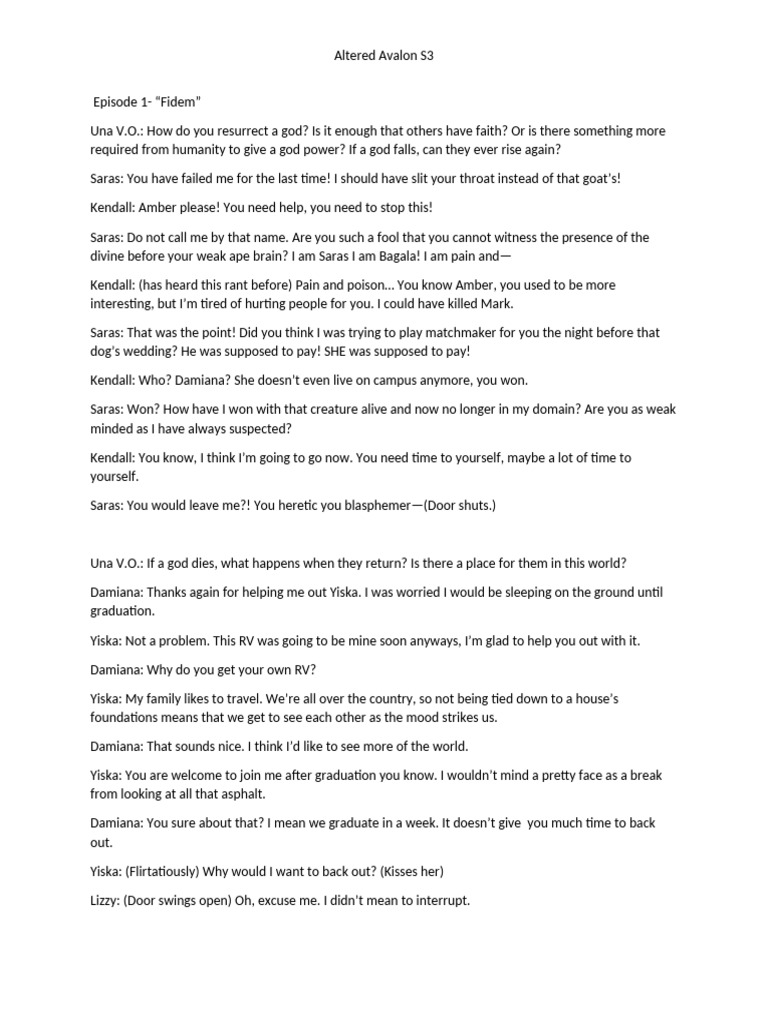 Altered Avalon S3 Script | PDF