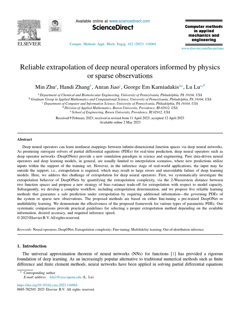 Reliable extrapolation [Comput. Methods Appl. Mech. Eng.] | PDF | Partial Differential Equation ...