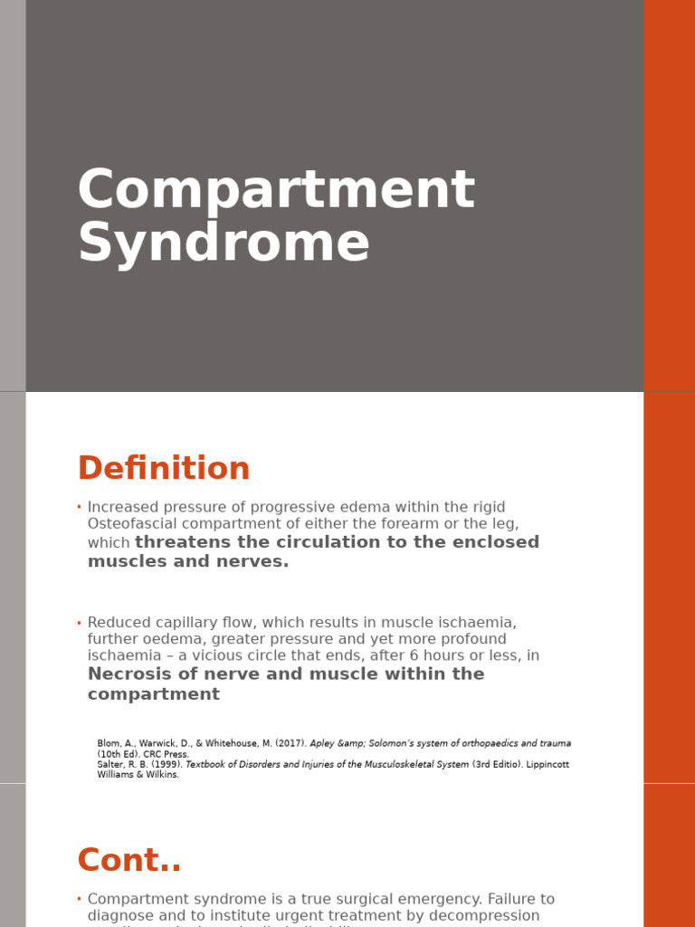 Compartment Syndrome: Diagnosis and Treatment | PDF | Anatomical Terms ...