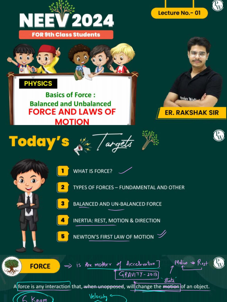 Force and Laws of Motion 1 | PDF