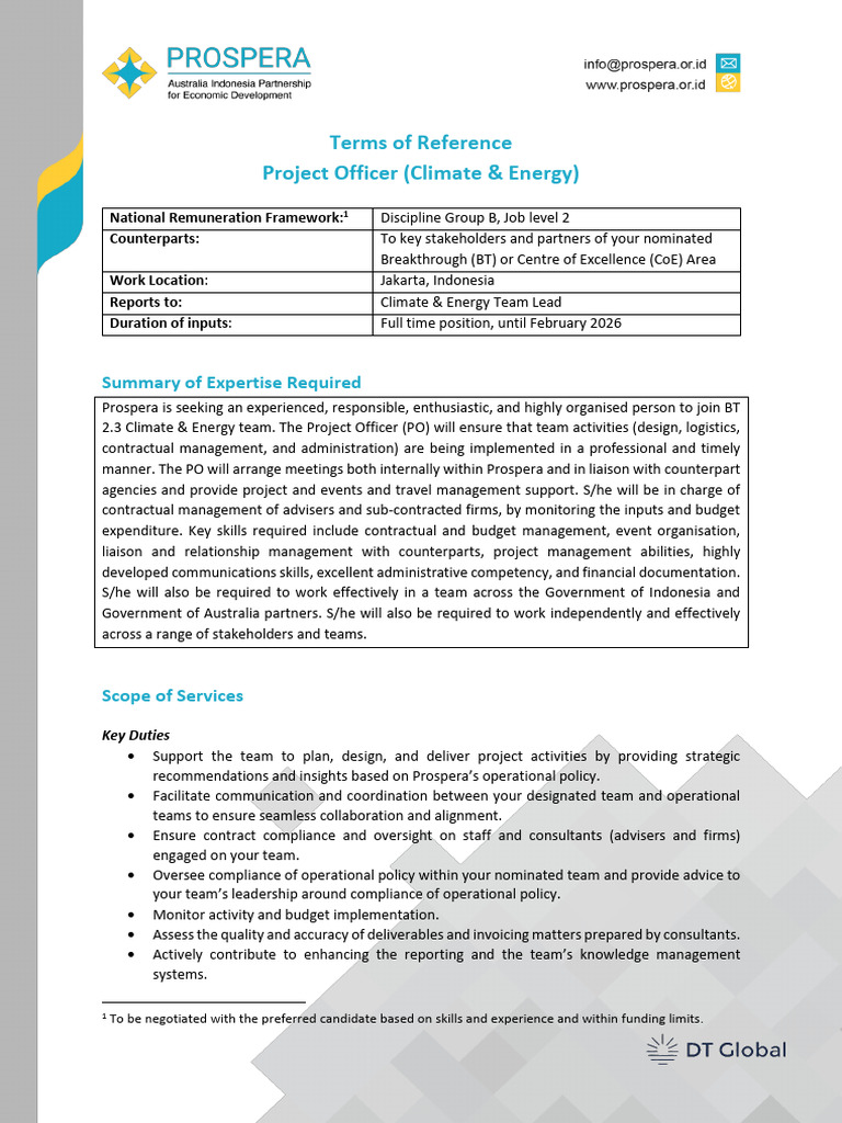 20250121032952-ToR - Project Officer | PDF | Project Management ...