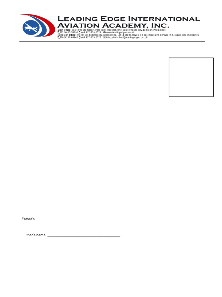 Pilot Registration Form Template | PDF | Aviation