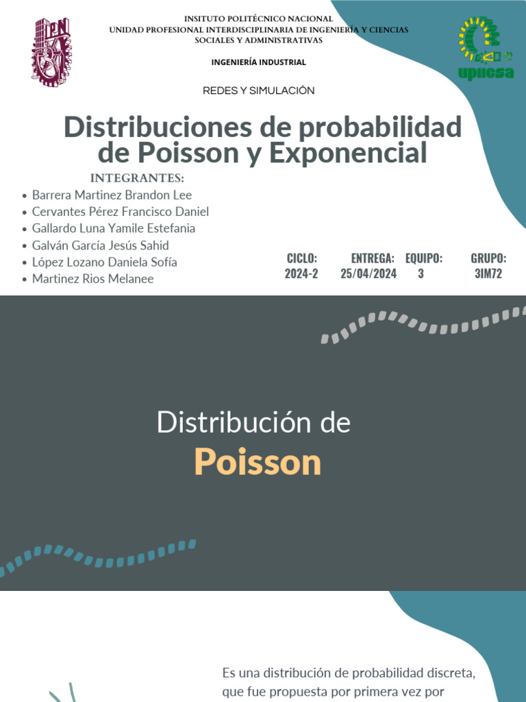 Distribución Exponencial y Poisson | PDF | Distribución de veneno ...