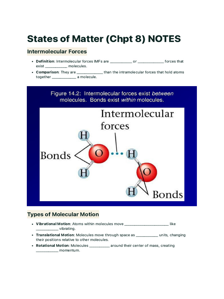 Understanding States of Matter and IMFs | PDF | Gases | Pressure