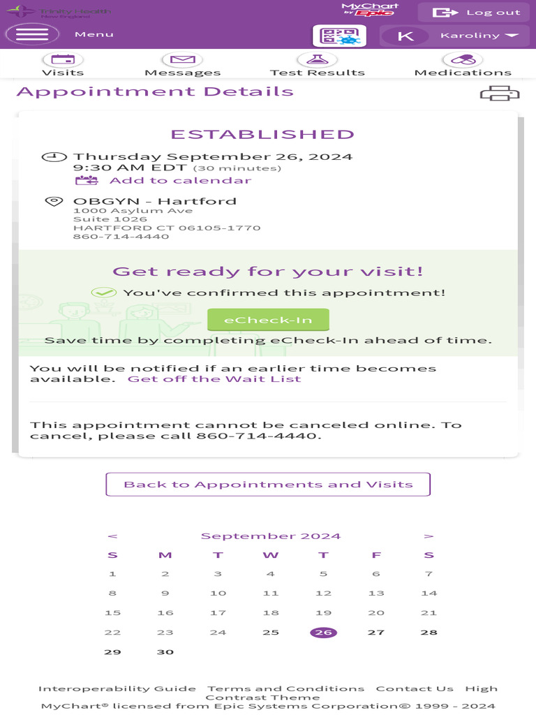 MyChart - Appointment Details | PDF