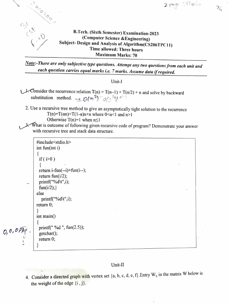 6th Sem End Sem All Ques | PDF | Discrete Mathematics | Mathematical Relations