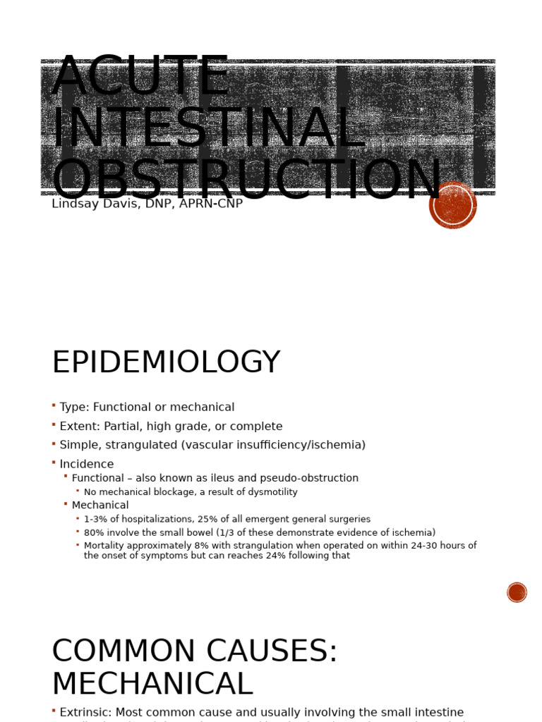 Acute Intestinal Obstruction | PDF | Gastroenterology | Digestive Diseases