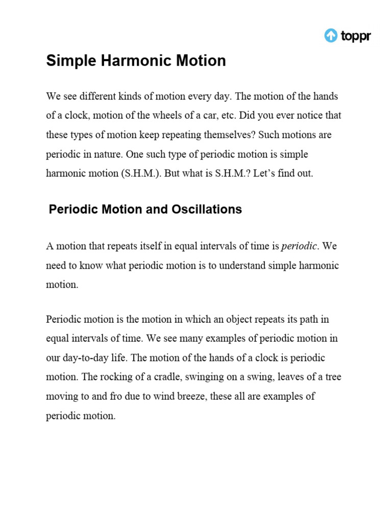 Understanding Simple Harmonic Motion | PDF | Oscillation | Damping