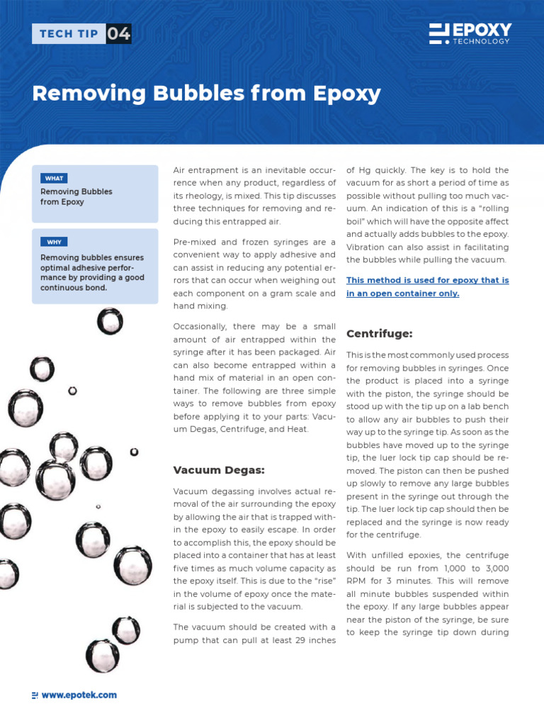 Techniques to Remove Bubbles from Epoxy | PDF | Epoxy | Syringe