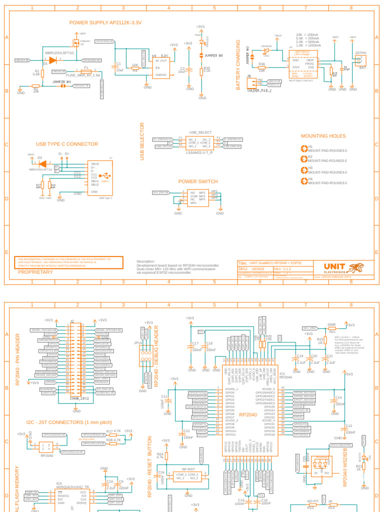 Esquema DualMCU RP2040 + ESP32 | PDF | Informática | Bienes manufacturados