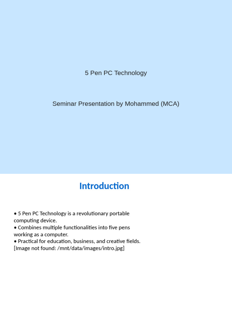5 Pen PC Technology Overview | PDF