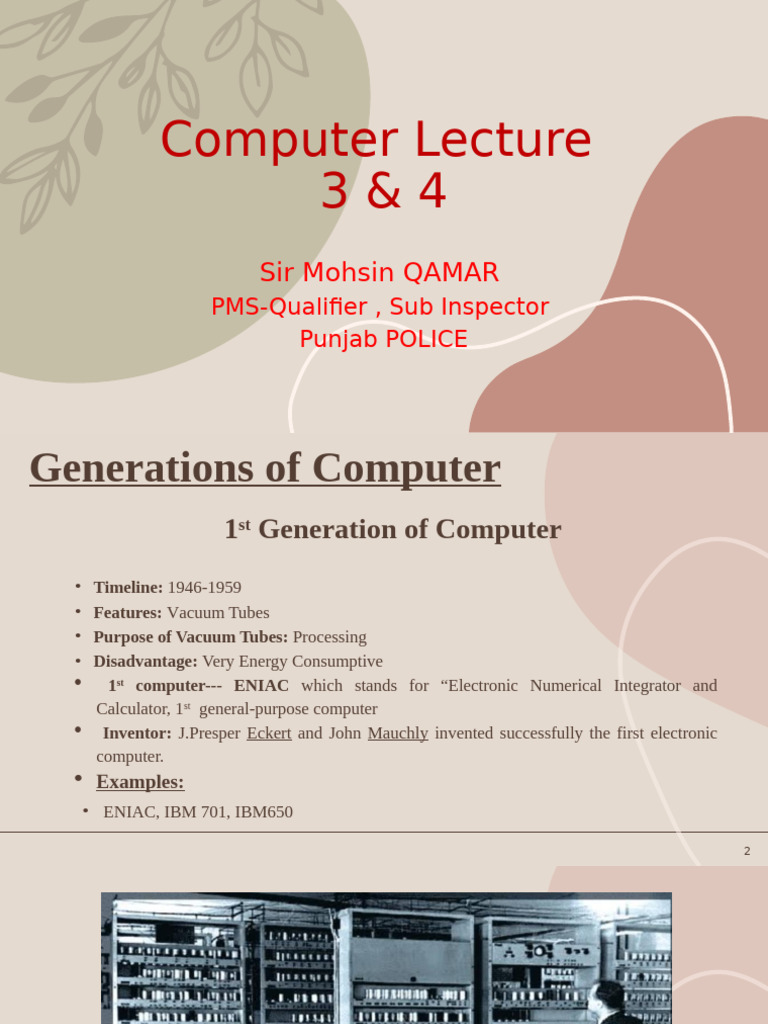Computer Lecture 3 & 4..MOHSIN QAMAR | PDF | Central Processing Unit | Electronic Circuits