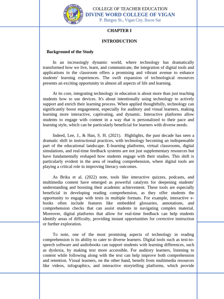 Research-final-na | PDF | Reading Comprehension | Educational Technology