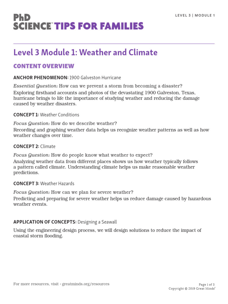 PHD InSync L3 M1 FamilyTipSheet | PDF | Weather | Tropical Cyclones