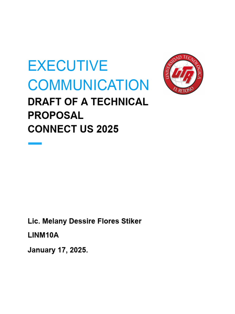 El1. Draft of A Technical Proposal | PDF | Internship | Job Hunting