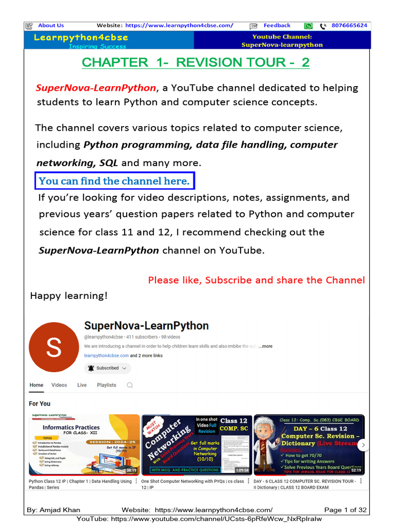 Python for Class 11 & 12 Students | PDF | String (Computer Science) | Computing