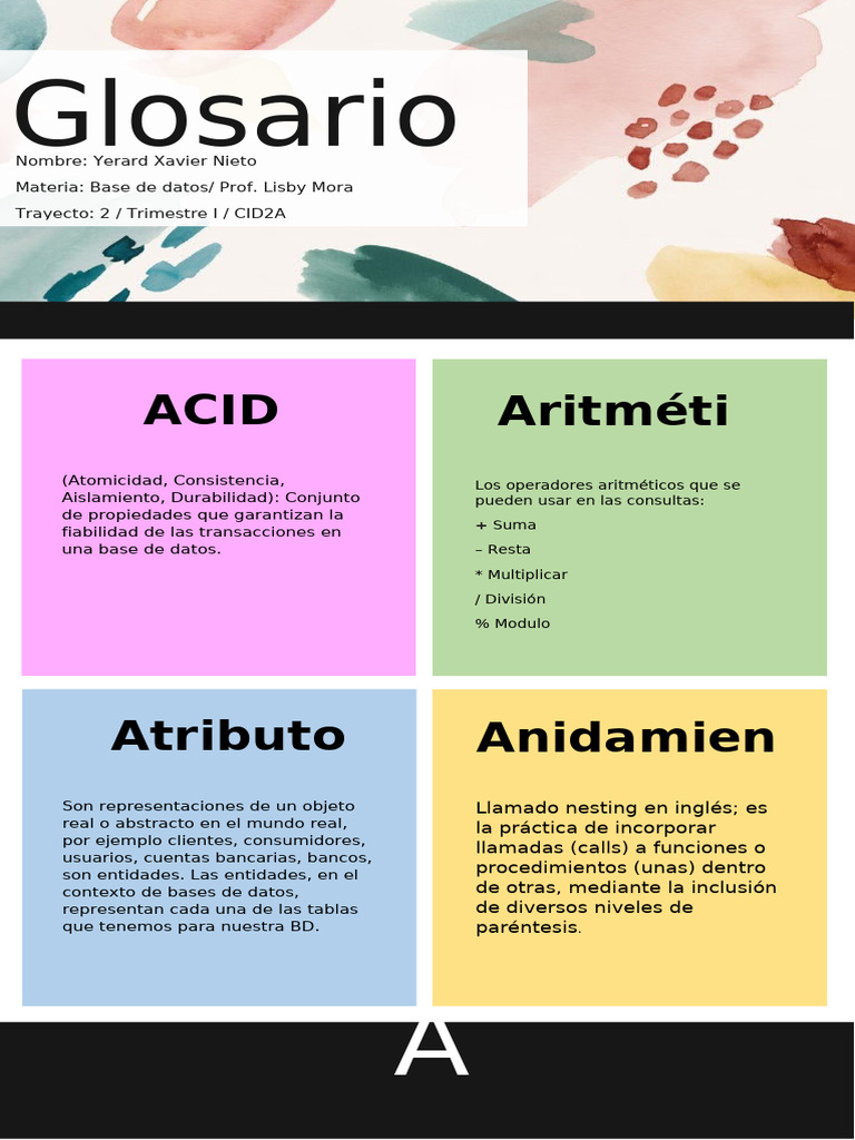 Glosario de Terminos de Base de Datos y SQL | PDF | Bases de datos | SQL