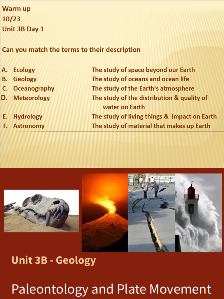EES Unit 3B - Paleontology and Plate Movement Mais 2023 | PDF | Plate Tectonics | Volcano