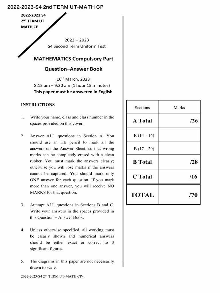 2022 2023 s4 2nd Term Ut Math CP | PDF