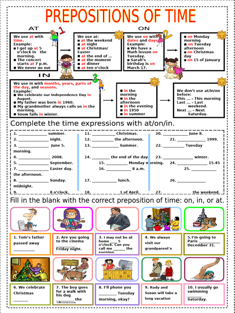 Prepositions of time | PDF | Christian Festivals And Holy Days ...
