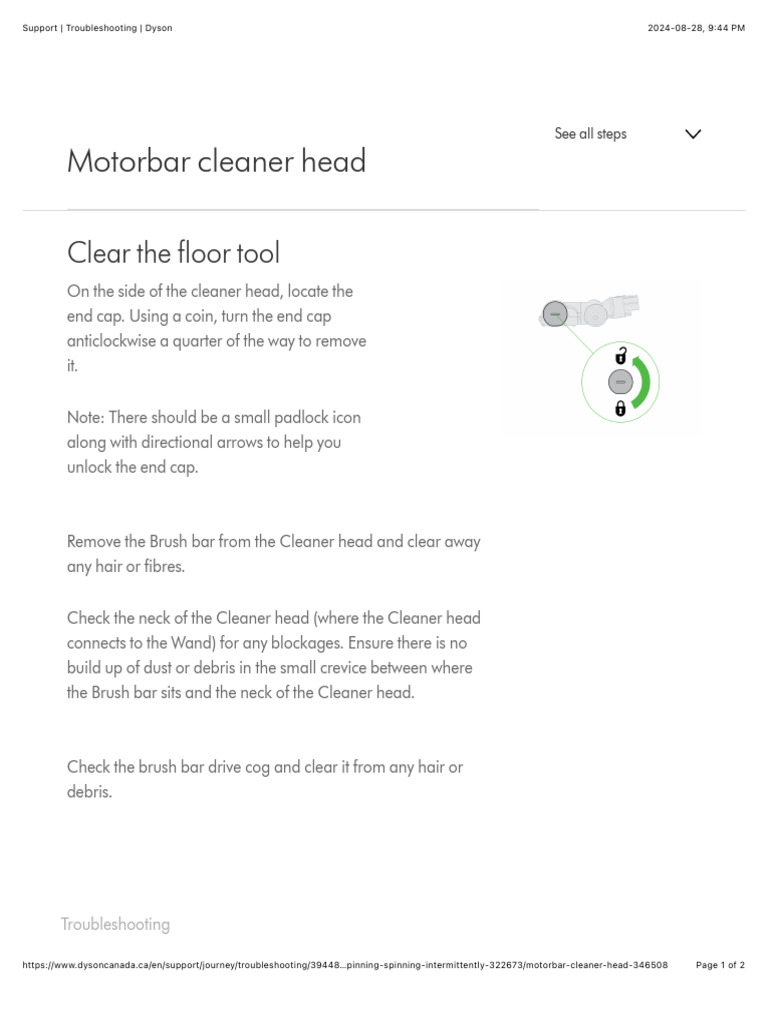 Support Troubleshooting Dyson Pdf