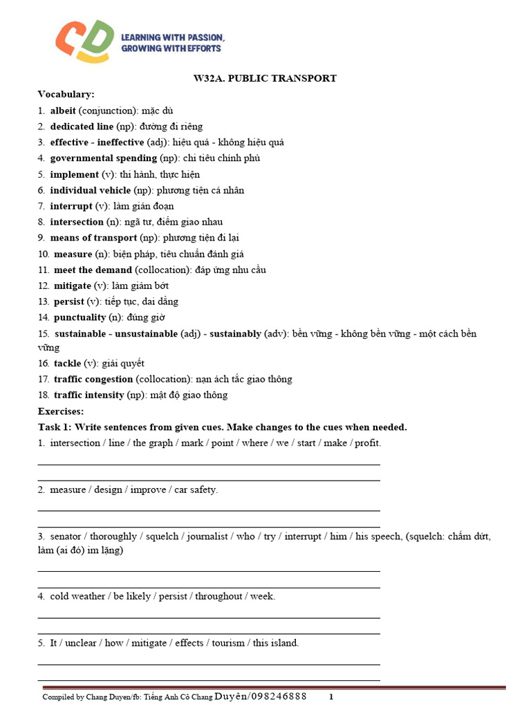 W32a. Public Transport | PDF | Train | Traffic