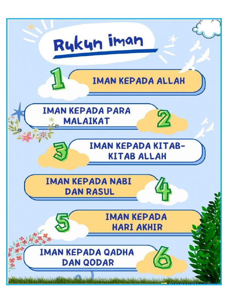 Islam - Flashcards Rukun Iman | PDF
