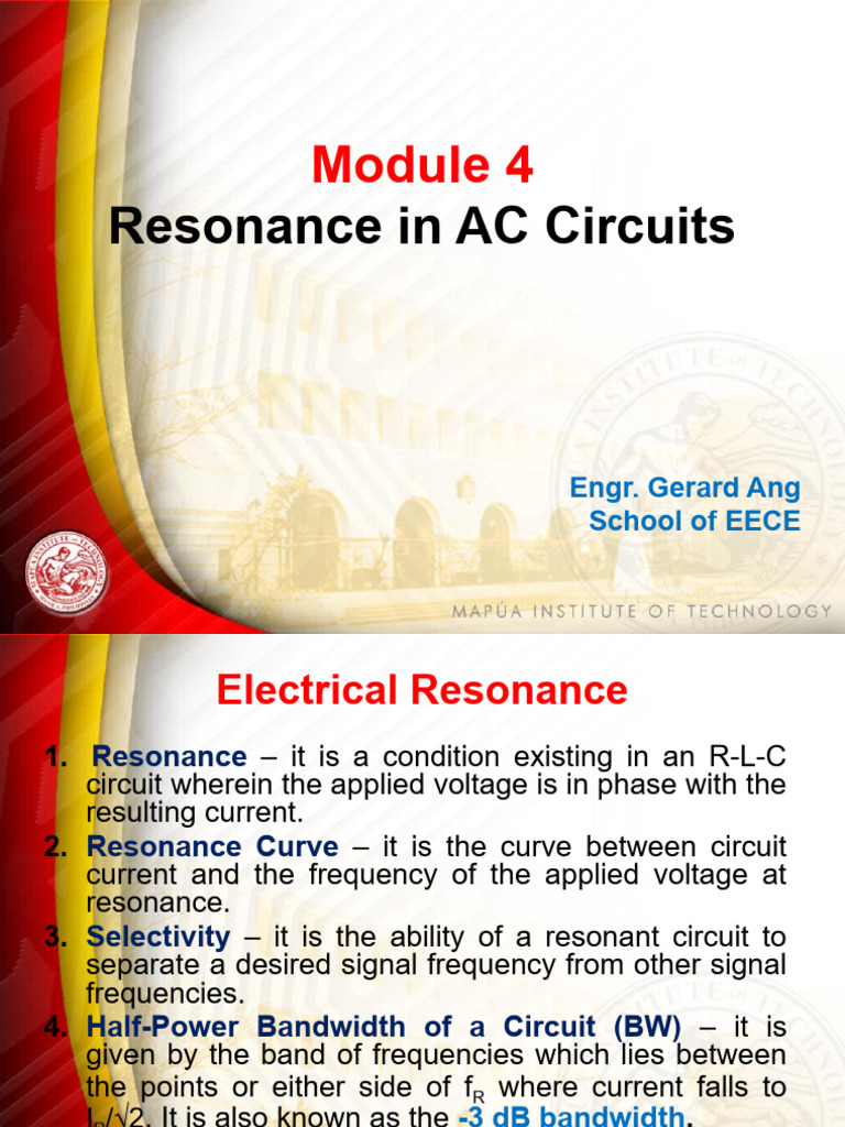 AC Circuit Resonance Guide | PDF | Resonance | Inductor
