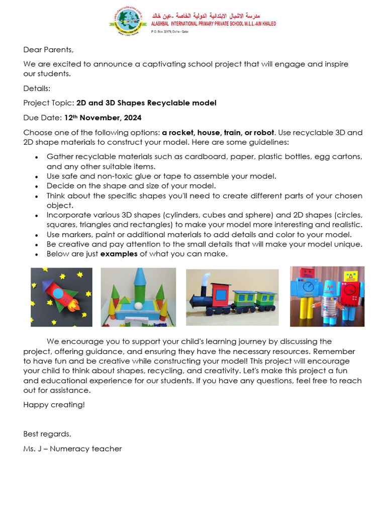 2D & 3D Shapes Recyclable Model Project | PDF