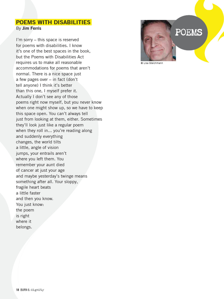 Poems With Disabilities by Jim Ferris | PDF