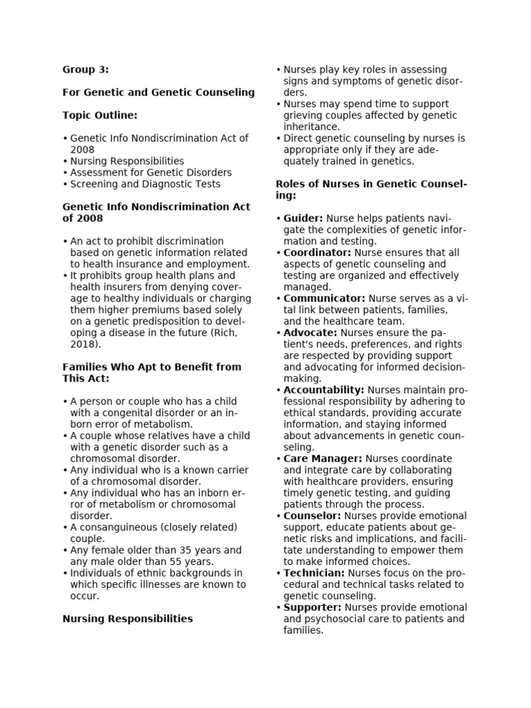Genetic and Genetic Counseling | PDF | Medical Specialties | Clinical ...