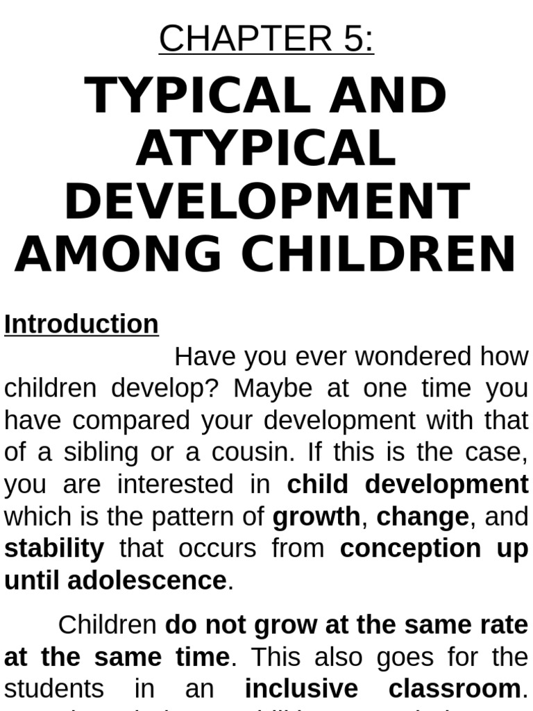 CPE103-5-TYPICAL-AND-ATYPICAL-DEVELOPMENT-AMONG-CHILDREN | PDF | Child Development | Adolescence
