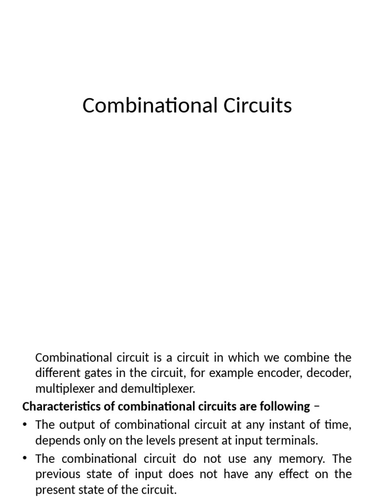 Combinational Circuits | PDF | Electronics | Electronic Circuits