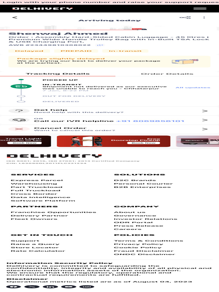 Delhivery Tracking | PDF | Computing
