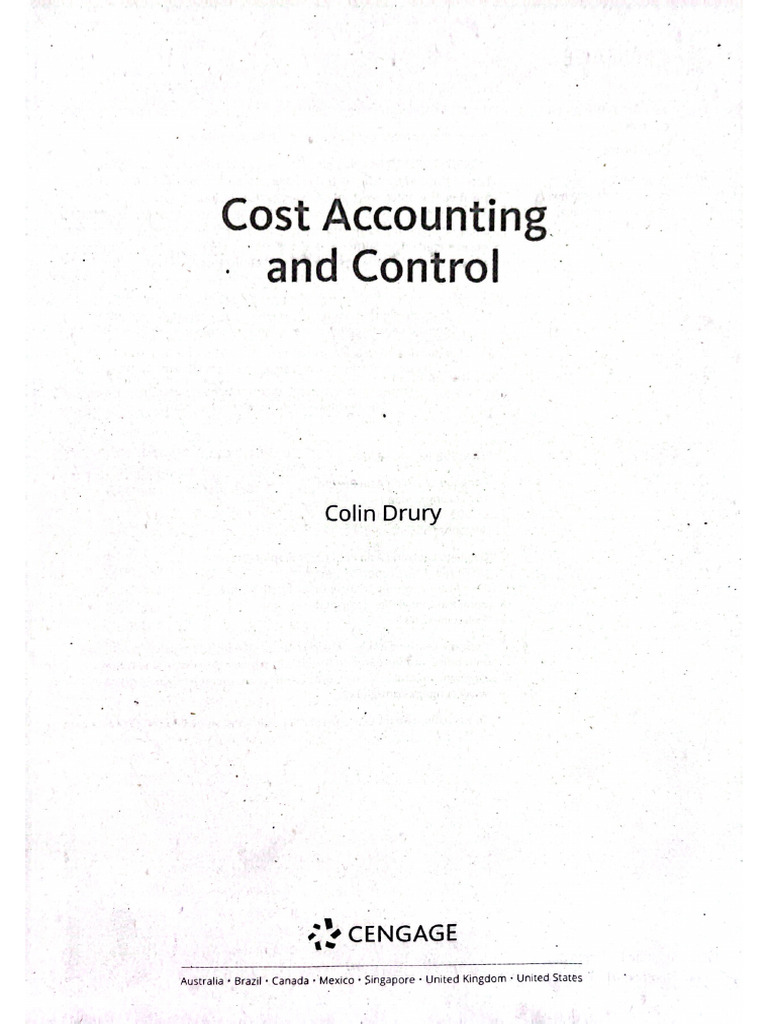 Cost Accounting and Control Chapter 1 | PDF