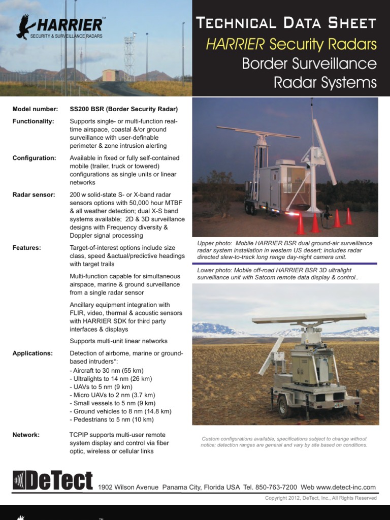 Technical Data Sheet - HARRIER Border Security Radar 120102 ...