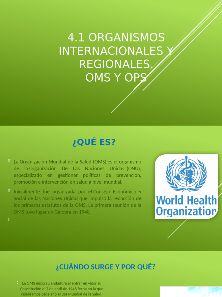Organizaciones Internacionales Oms, Ops, Conamed Mtra - Neri | PDF