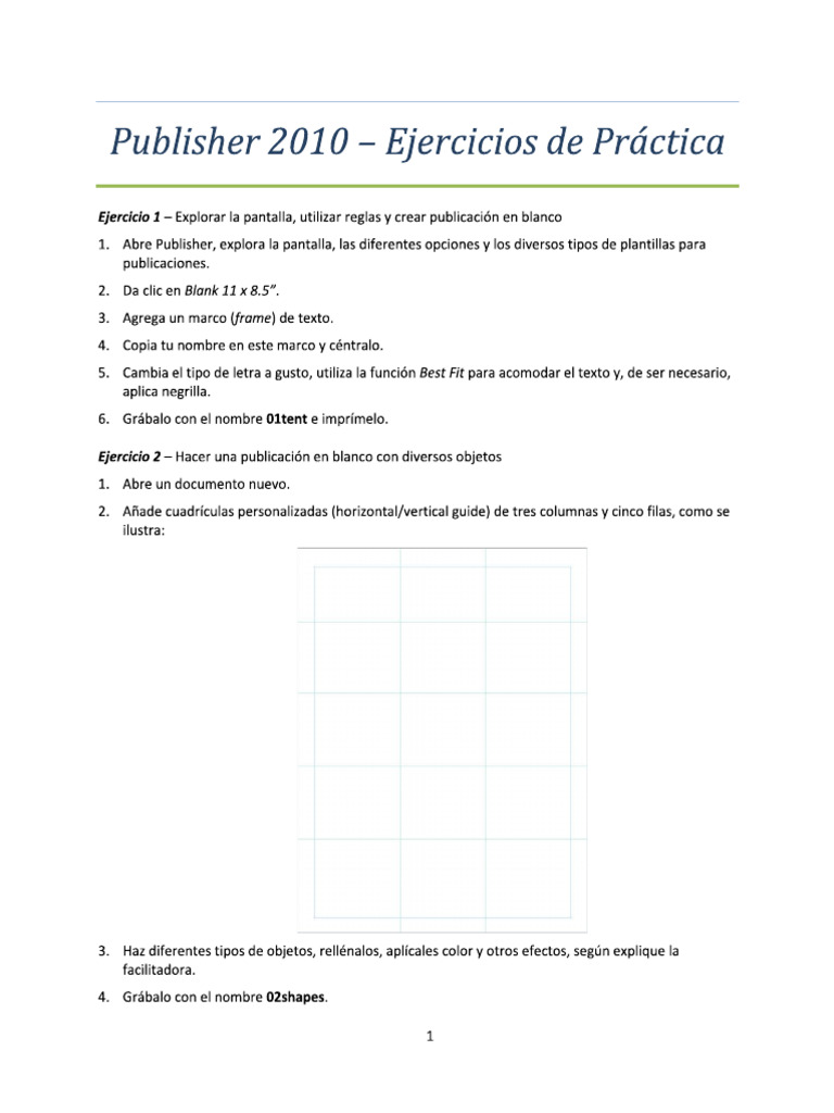 Ejercicios de Practica Publisher | PDF