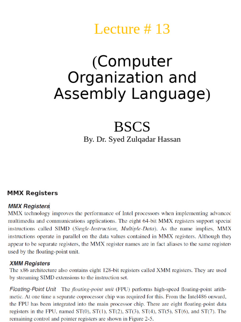 1COAL Lecture 13 | PDF | Integer (Computer Science) | Computing