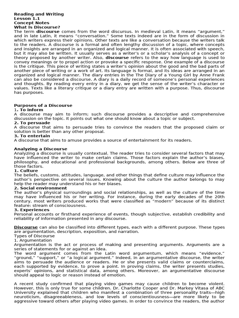 Reading and Writing Handouts | PDF | Idea | Brainstorming