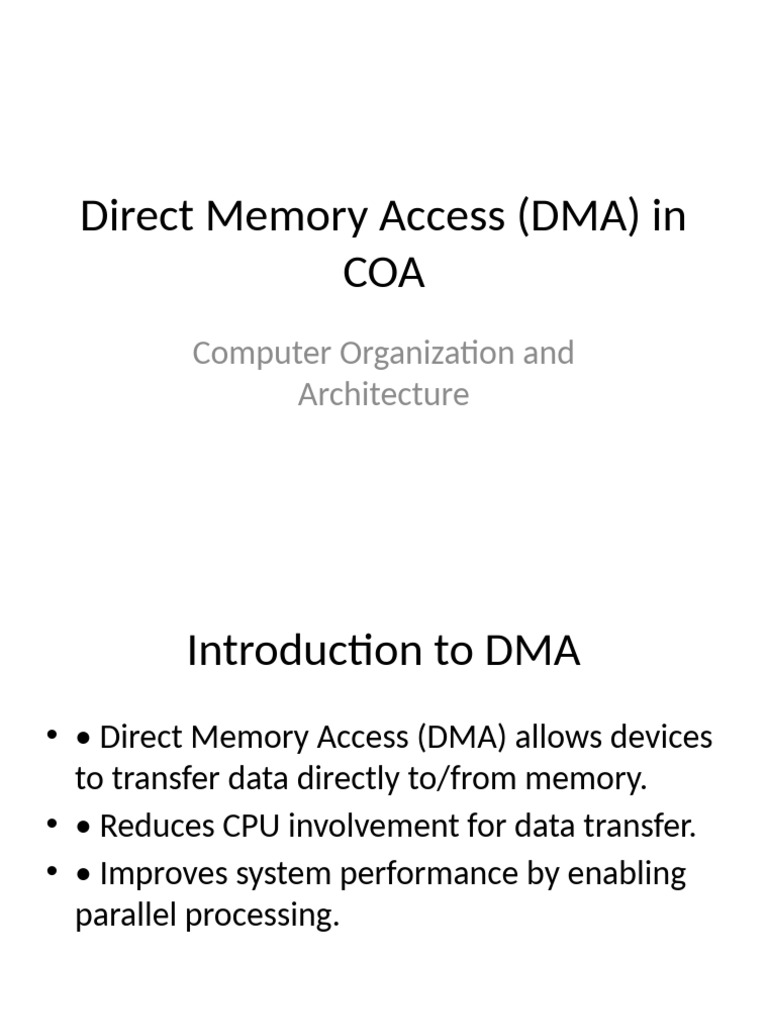 DMA in COA | PDF