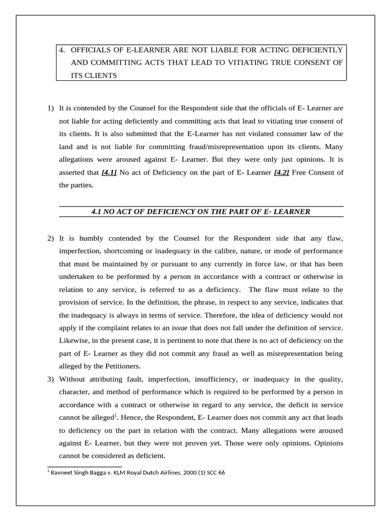 Respondent- 4 | PDF | Misrepresentation | Fraud